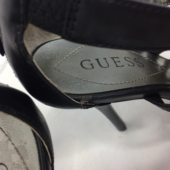 Guess | Shoes | Guess Black Strappy Shoes High Heel Rhinestone 6m ...
